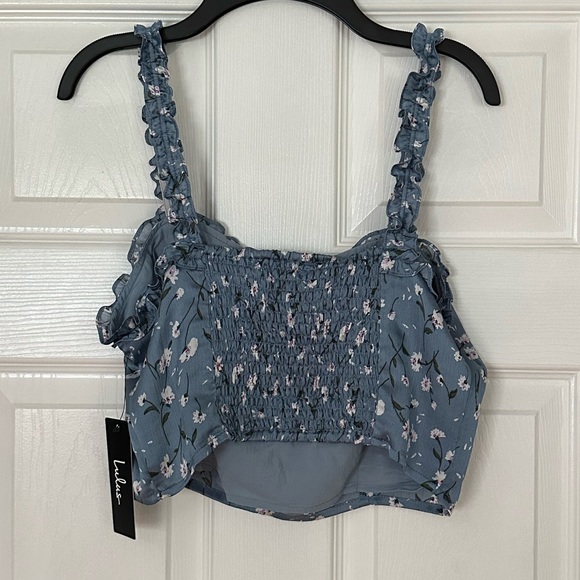Lulus | Tops | Nwt Lulus Floral Satin Crop Top | Poshmark